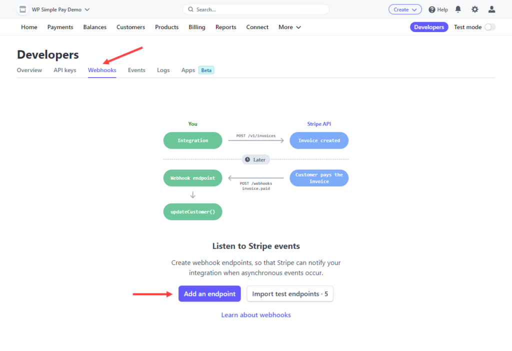 How to Configure an Advanced Stripe Webhook Setup - WP Simple Pay